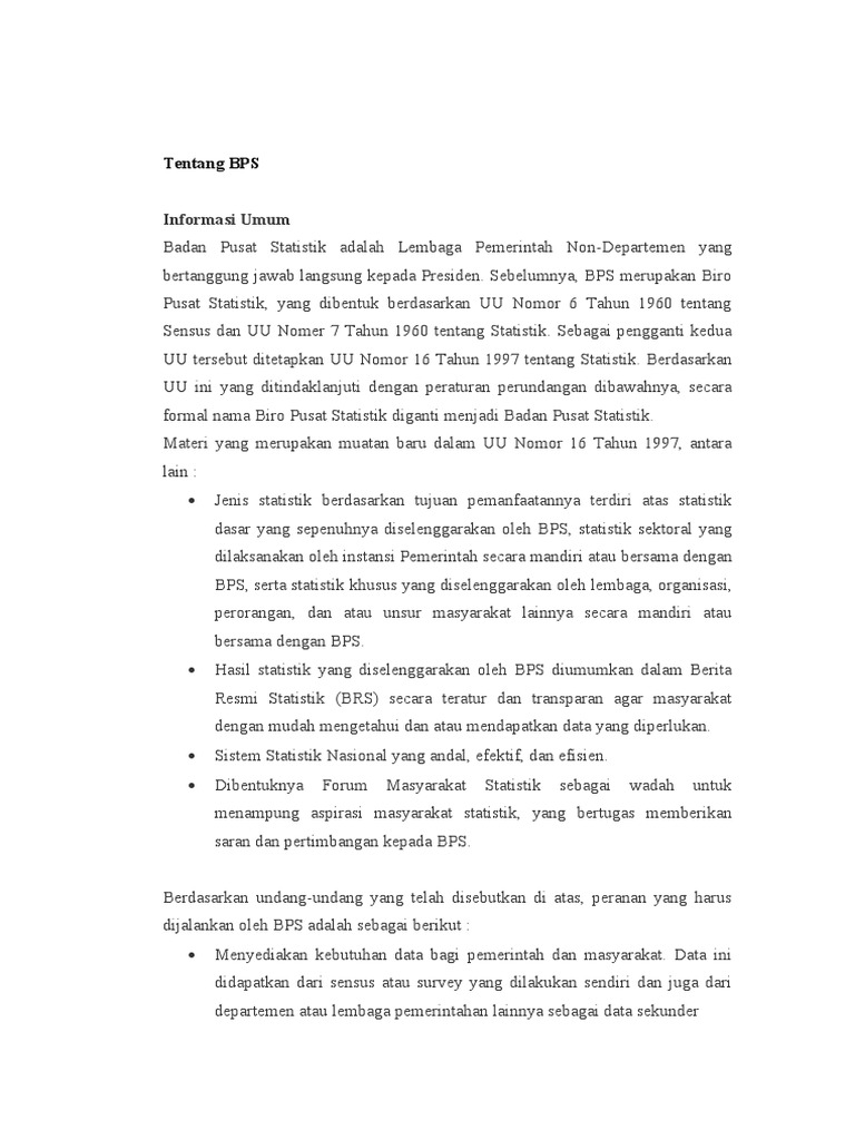 Tentang BPS | PDF