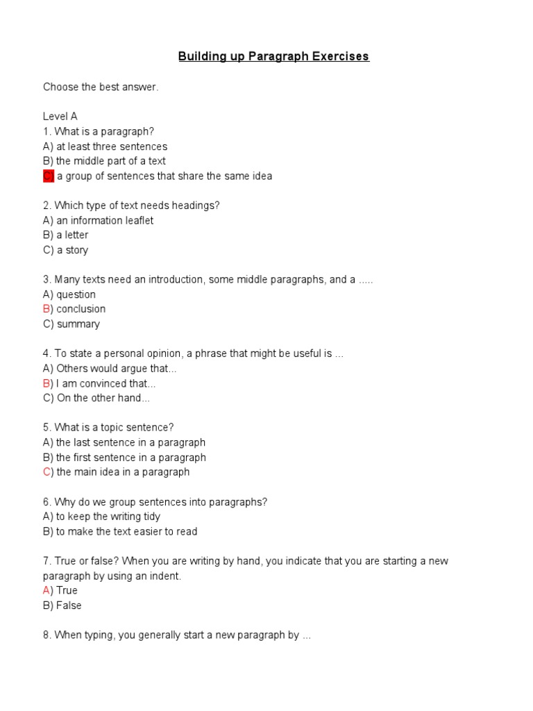 Paragraph Writing Exercises | PDF | Paragraph | Mobile Phones