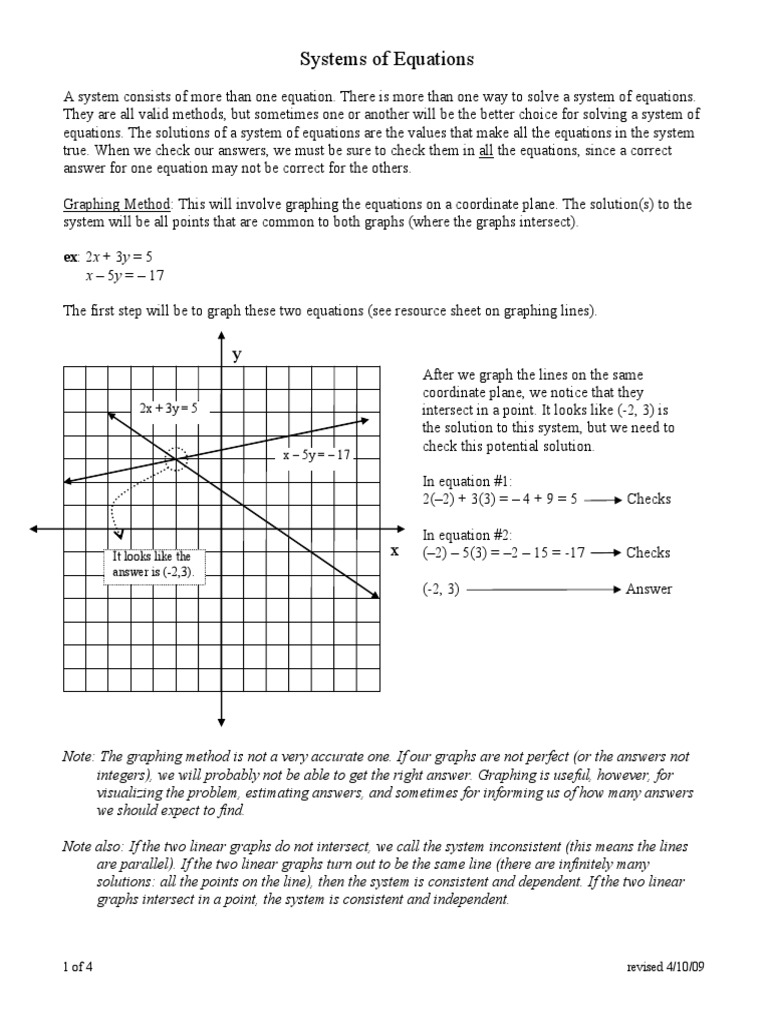 Systems of Equations | PDF | Discrete Mathematics | Equations
