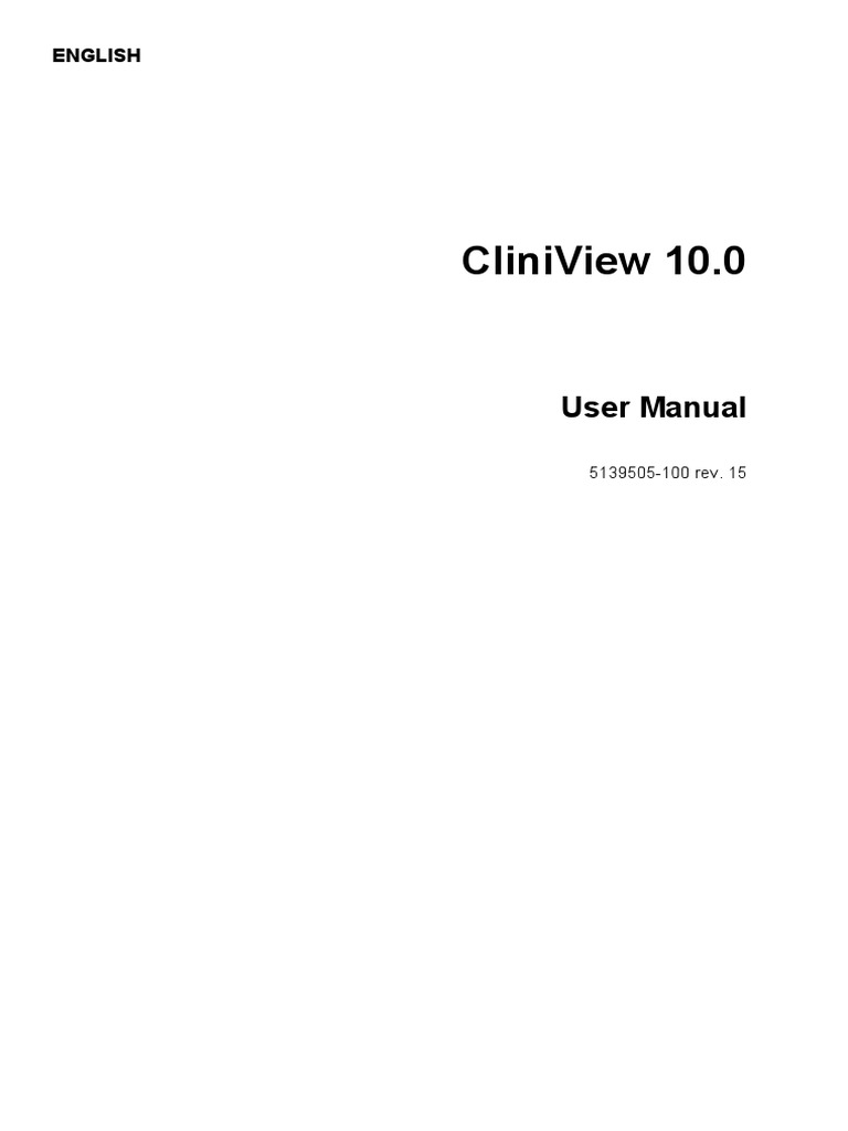 Cliniview 10.0: User Manual | PDF | Software | Computer Monitor