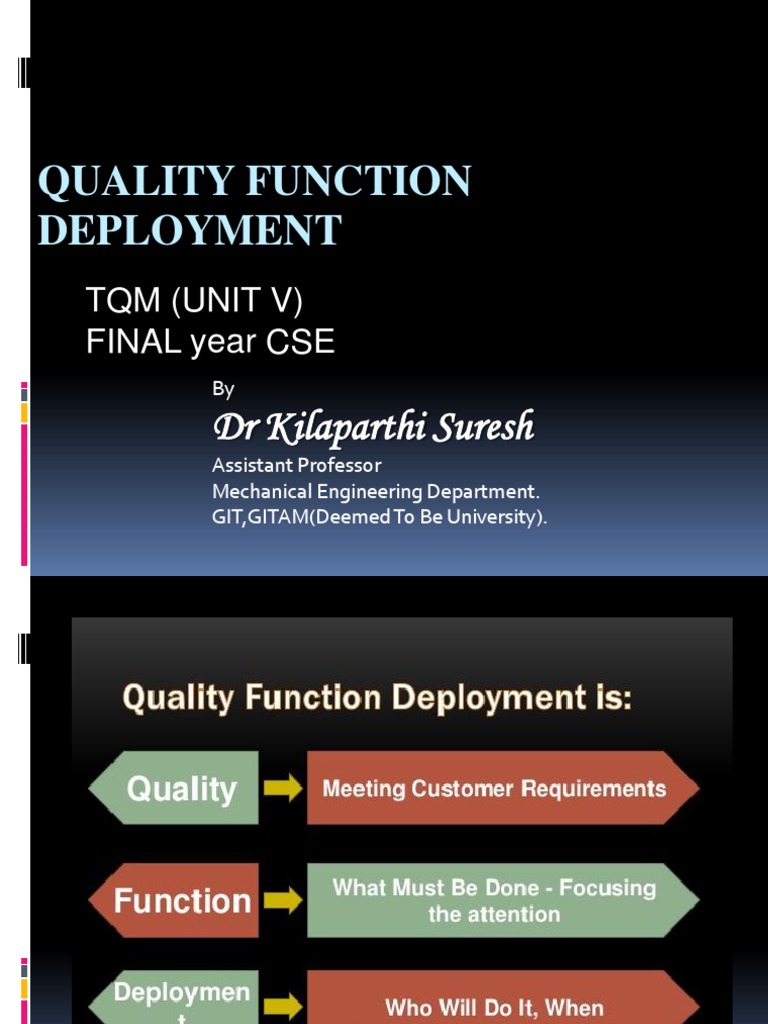 Quality Function Deployment | PDF