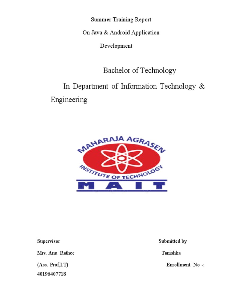Bachelor of Technology in Department of Information Technology ...