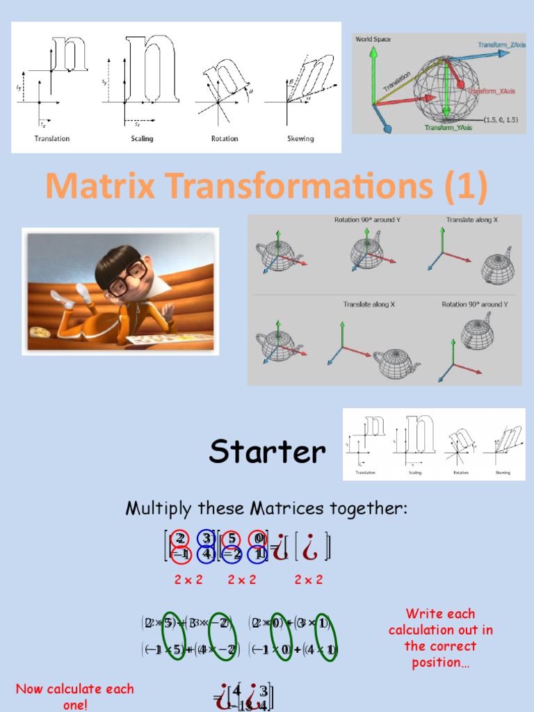 6) Matrix Transformations | PDF | Matrix (Mathematics) | Multiplication