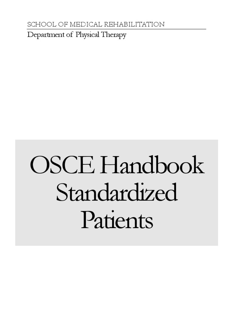 HB PT Osce SP | PDF | Physical Therapy | Test (Assessment)
