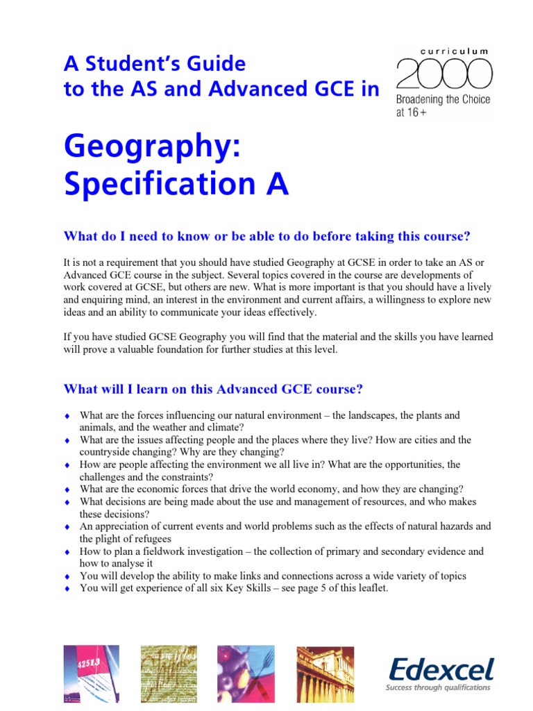 A Comprehensive Guide to the AS and Advanced GCE Geography Course ...