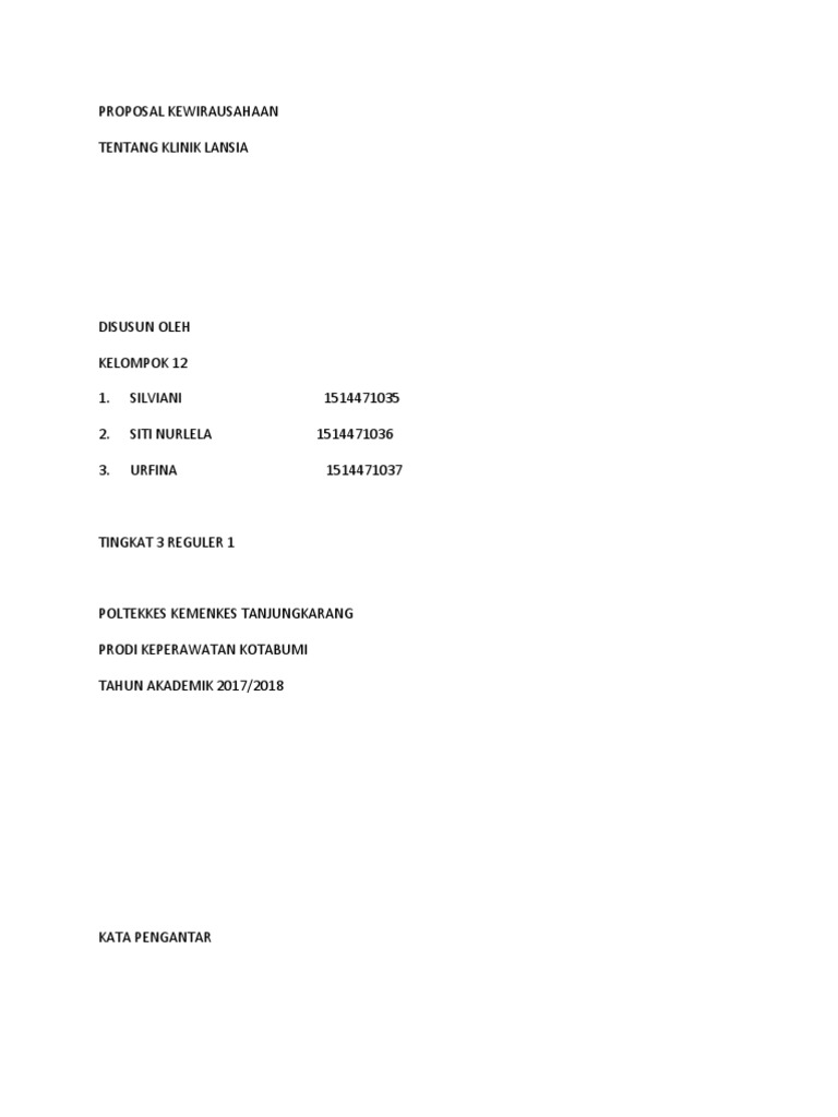 PROPOSAL Klinik | PDF