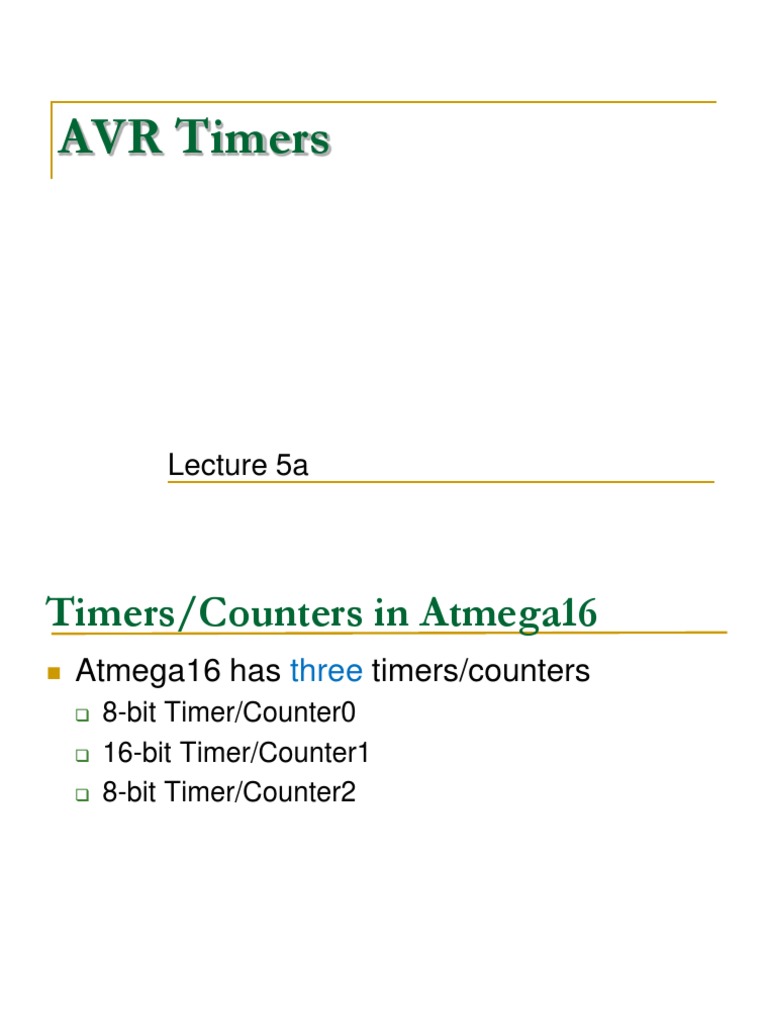 5a-AVR-Timers (8 Bit) | PDF | Timer | Computer Architecture