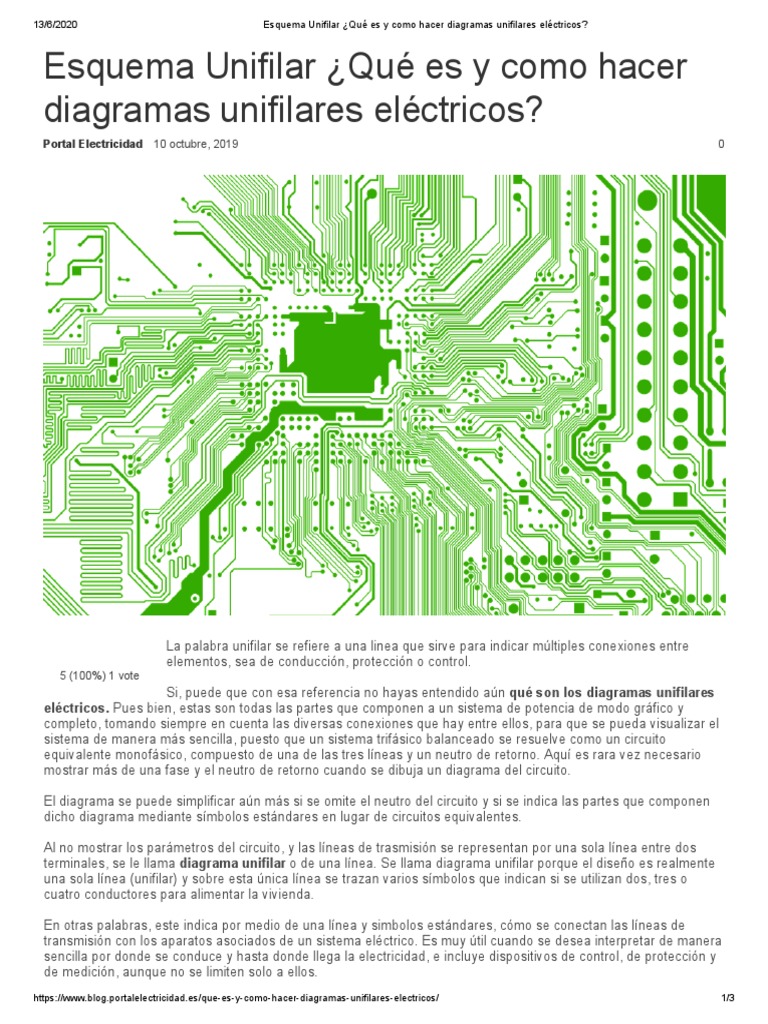 Esquema Unifilar ¿qué Es Y Como Hacer Diagramas Unifilares Eléctricos Unduh Gratis Pdf