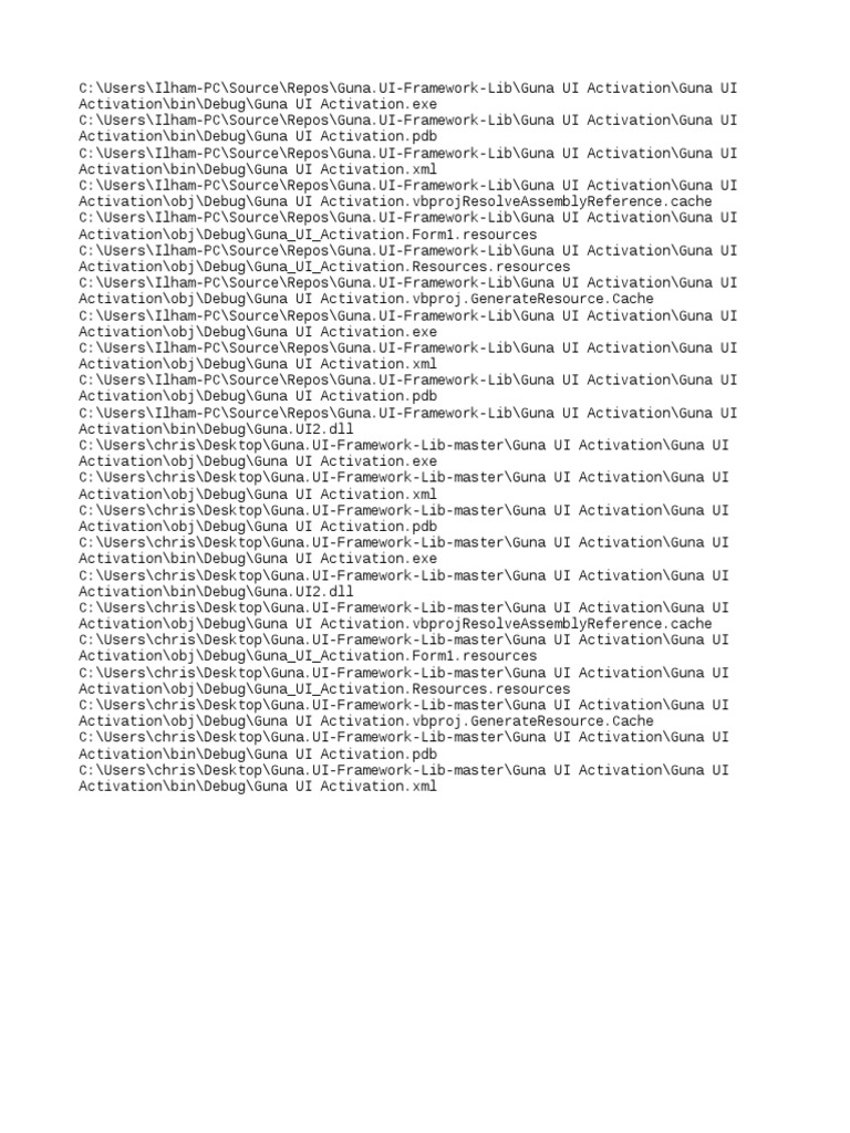 Guna UI Activation Files Overview | PDF | Software | Microsoft Windows