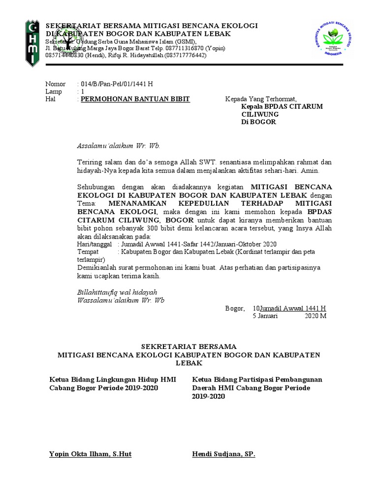 Surat Permohonan Bibit | PDF