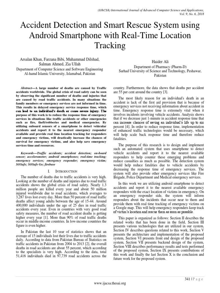 Accident Detection and Smart Rescue System Using Android Smartphone ...