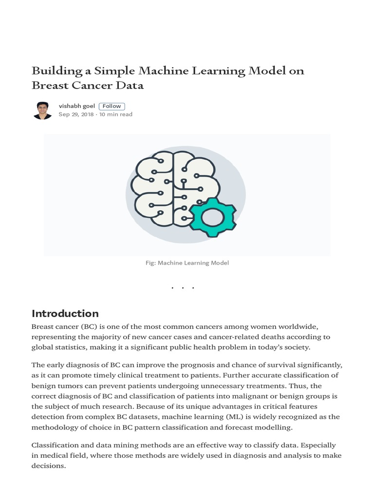 Building A Simple Machine Learning Model On Breast Cancer Data | PDF ...