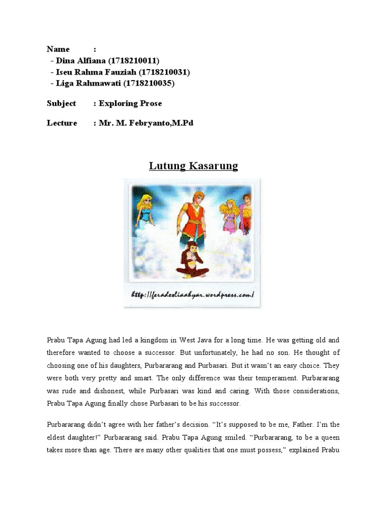 Lutung Kasarung: A Sundanese Folktale | PDF | Traditional Stories ...