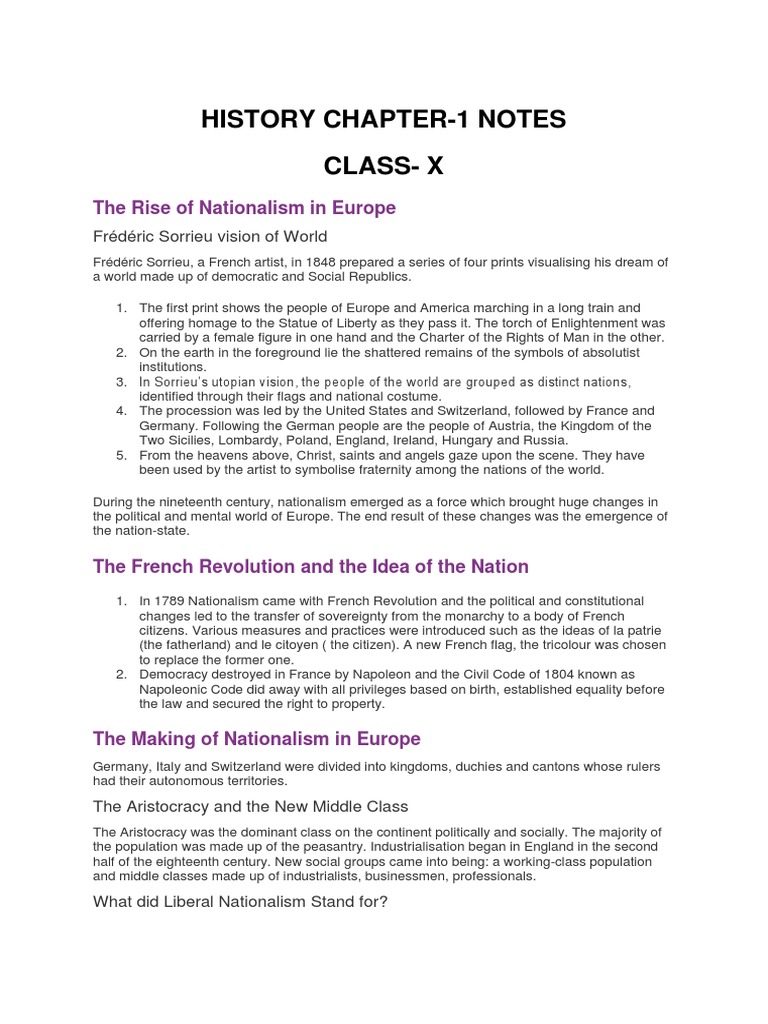 Class 10 History Ch-1 Notes and Assignment | PDF | Kingdom Of Prussia ...
