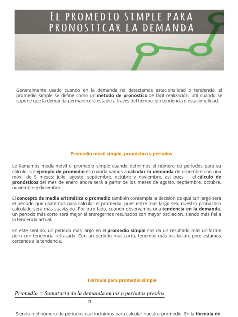 Promedio Simple | PDF | Tendencia del mercado | Error medio cuadrado
