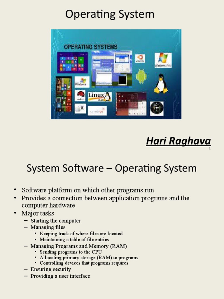 Operating System: Hari Raghava | PDF | Process (Computing) | Computer ...