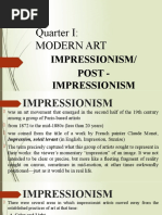 Arts 10 1st Quarter - Lesson (Part I) | PDF | Impressionism | Cubism