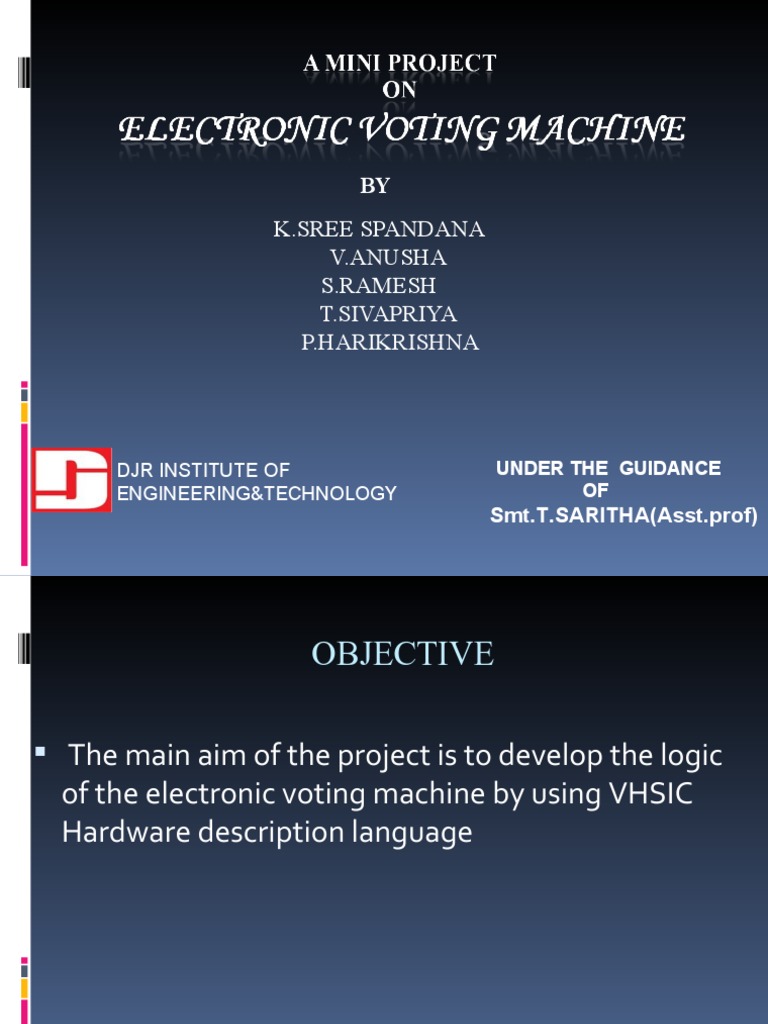 Mini Project | PDF | Electronic Voting | Accountability