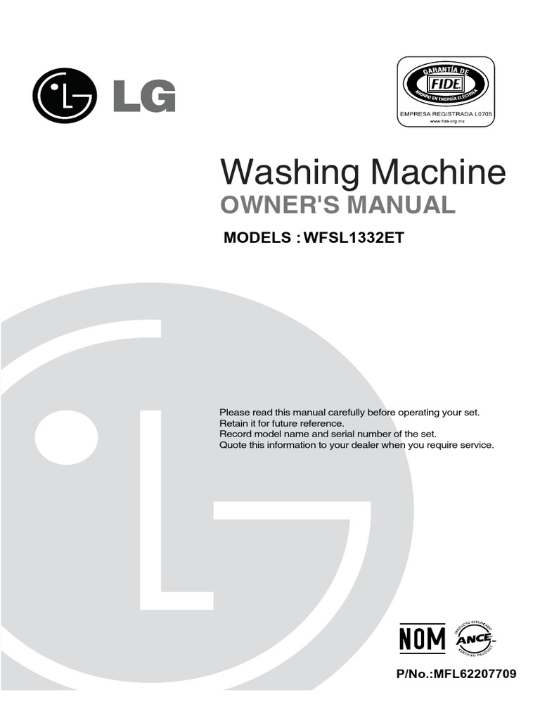 Washing Machine: Owner'S Manual | Download Free PDF | Washing Machine ...