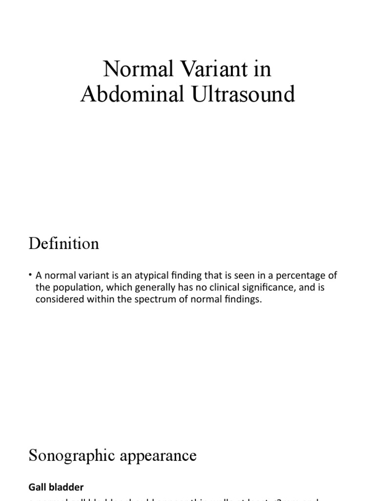 Normal Variants in Abdominal Ultrasound | PDF | Gallbladder | Kidney