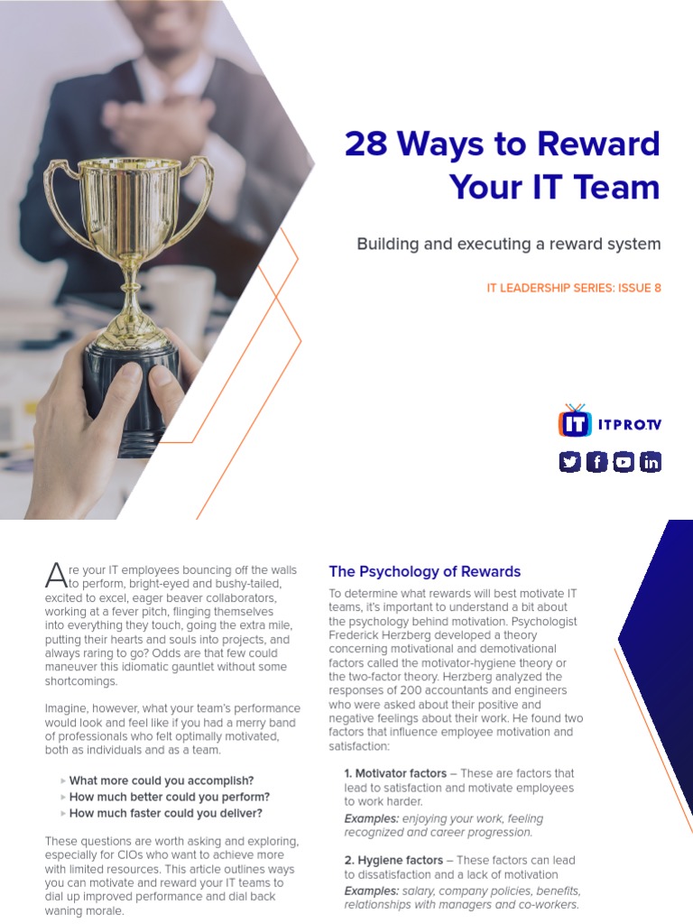 28 Ways To Reward Your IT Team: Building and Executing A Reward System ...