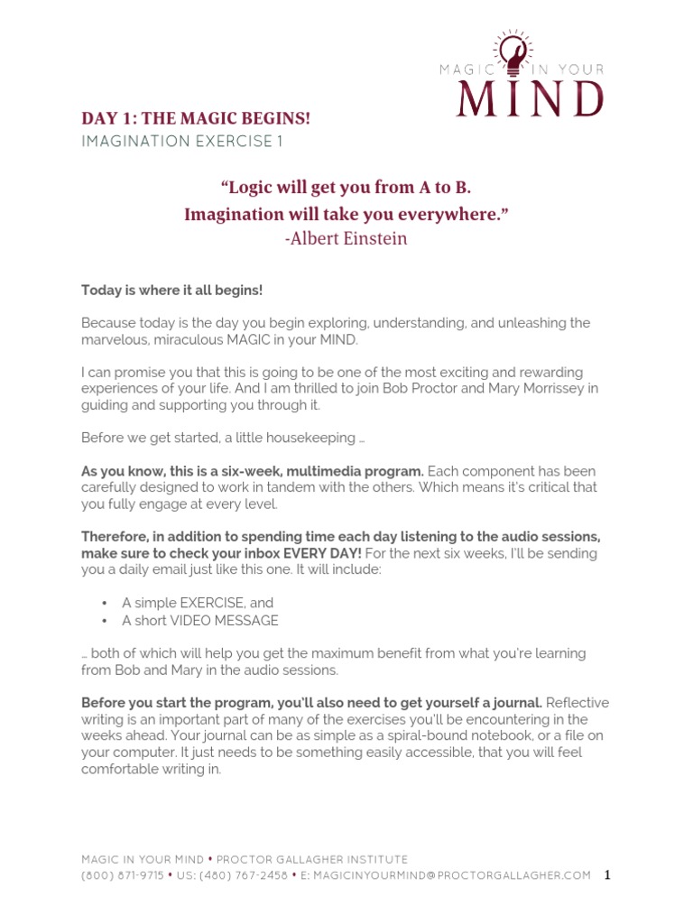 Imagination - Lessons | PDF | Imagination | Mind