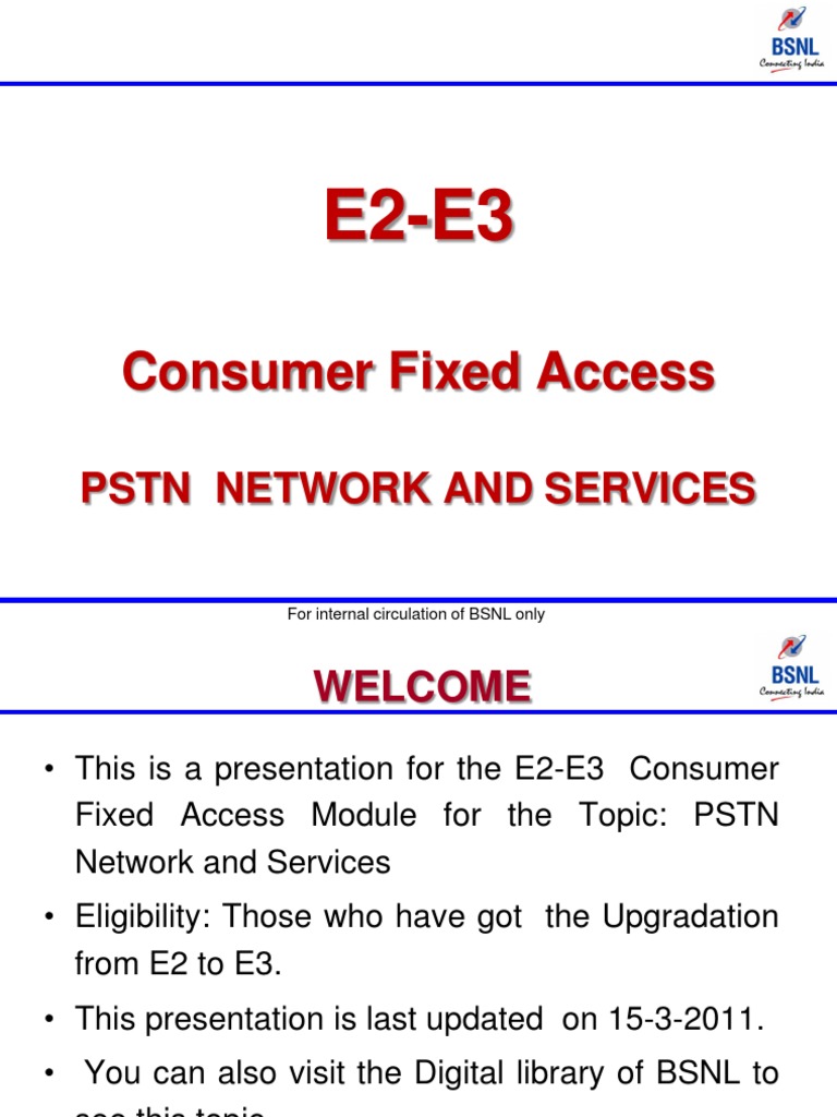 BSNL PSTN Network & Services Guide | PDF | Public Switched Telephone ...
