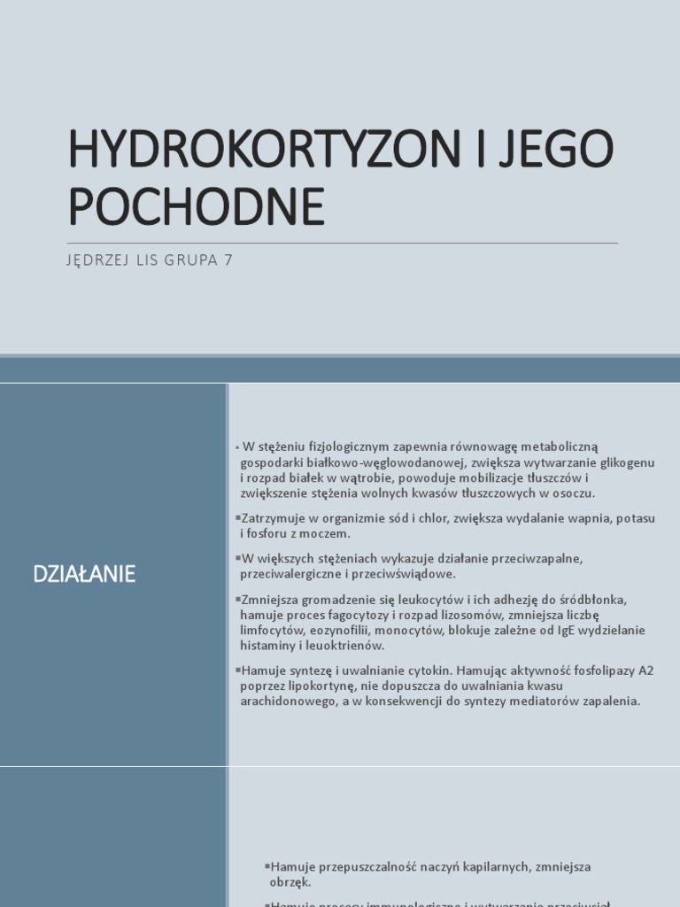 Hydrokortyzon I Jego Pochodne | PDF