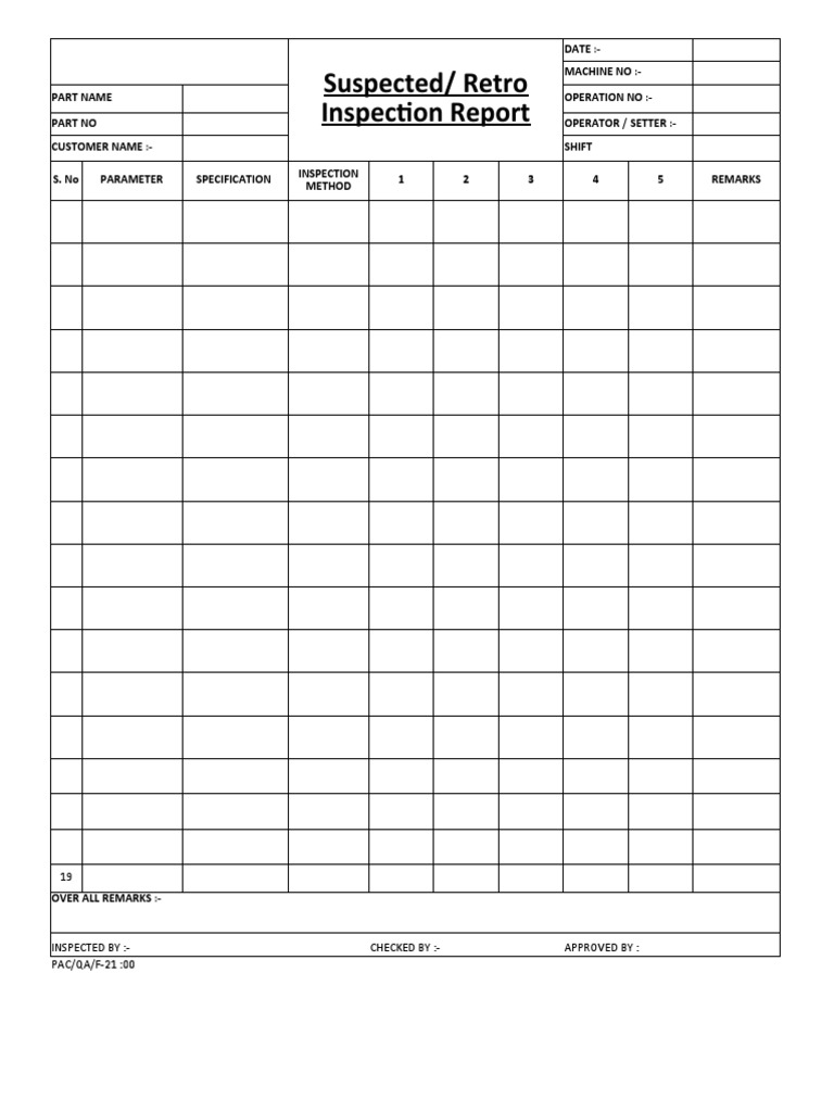 Inpection Report | PDF