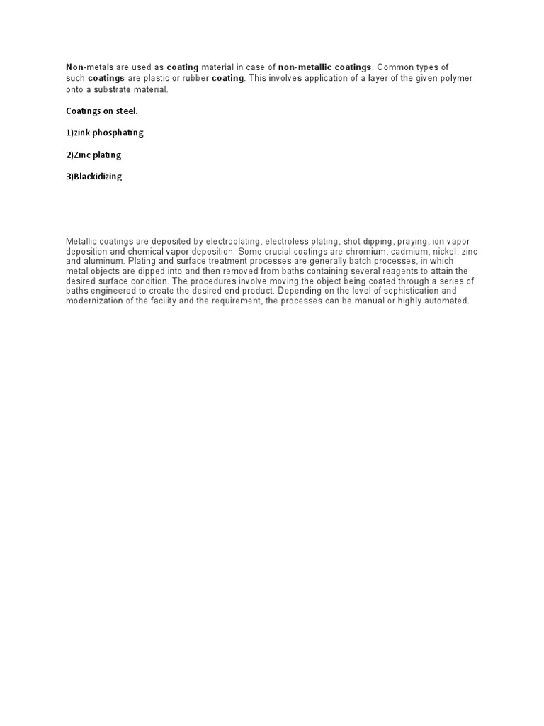 Non Metal Coating | PDF