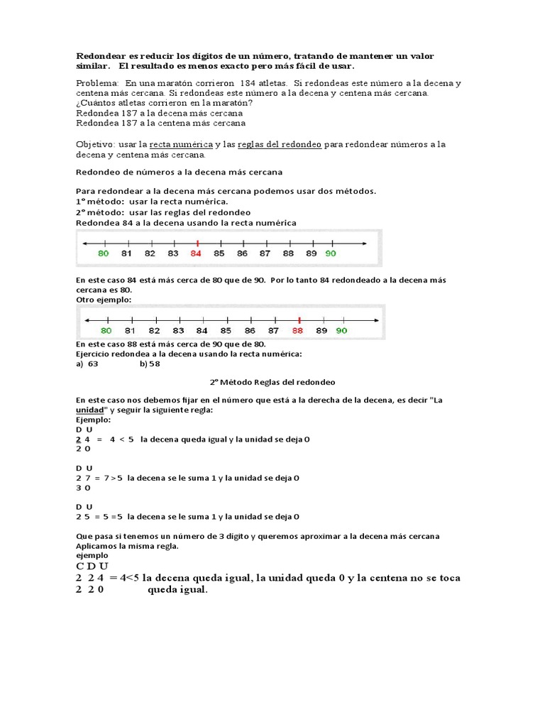 Guia Redondeo de Números | PDF | Notación Matemática | Codificaciones