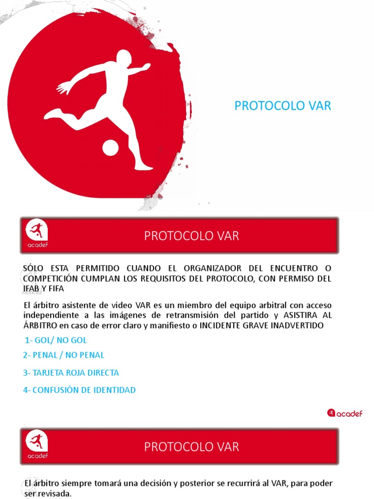 Protocolo Var | PDF | Árbitro | Reglas