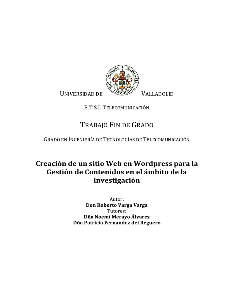 TFG G3743 | PDF | Word Press | Página web