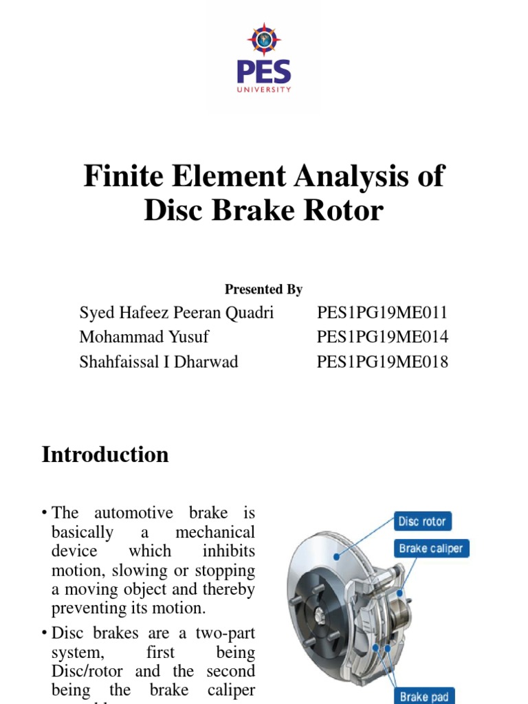 Finite Element Analysis of Disc Brake Rotor | PDF | Deformation ...