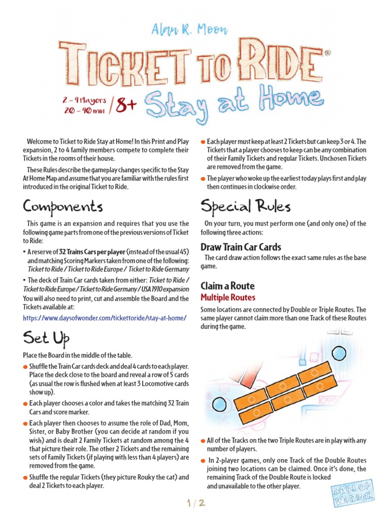 Ticket To Ride Stay at Home USLetter en | PDF | Toys | Kitchen