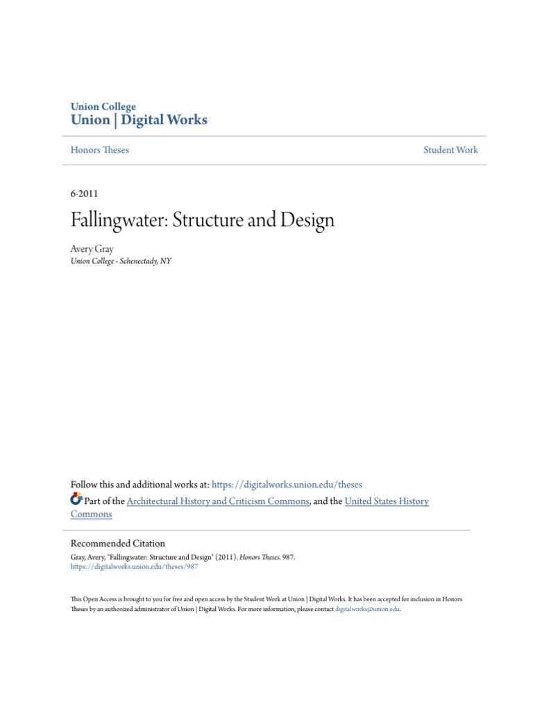 Fallingwater - Structure and Design PDF | Download Free PDF | Beam ...