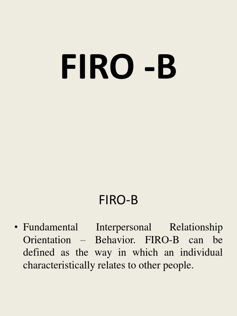 Firo B PDF | PDF | Interpersonal Relationships | Friendship
