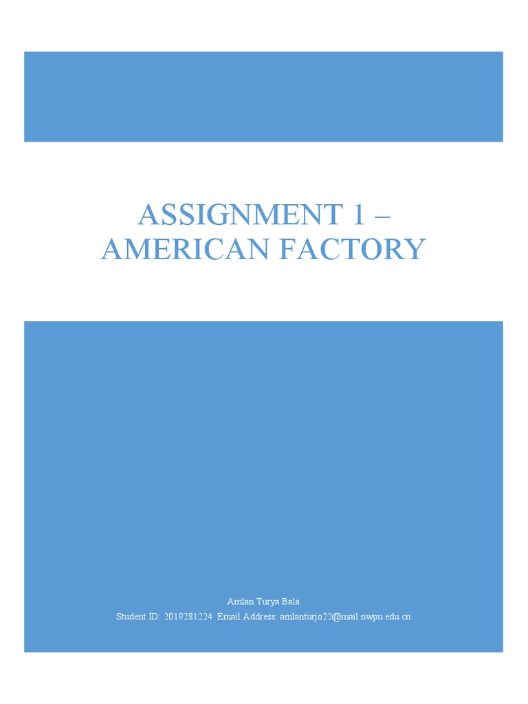 Analysis of "American Factory" Documentary | PDF | China | World Politics