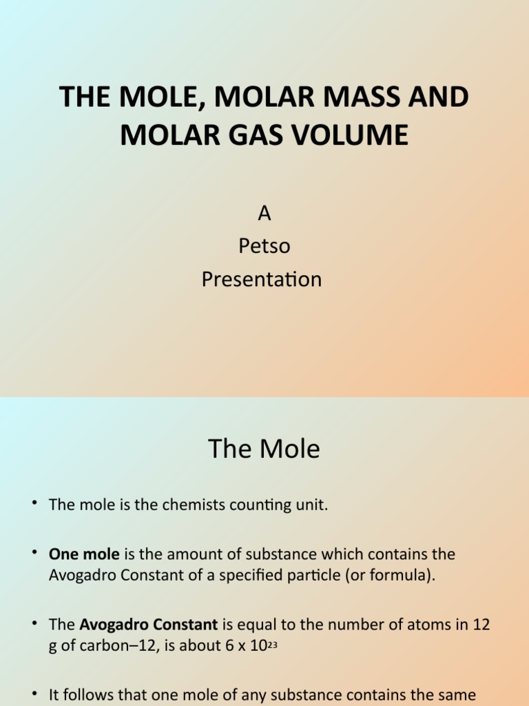 Actual The Mole and Molar Mass-1 | PDF | Mole (Unit) | Molecules