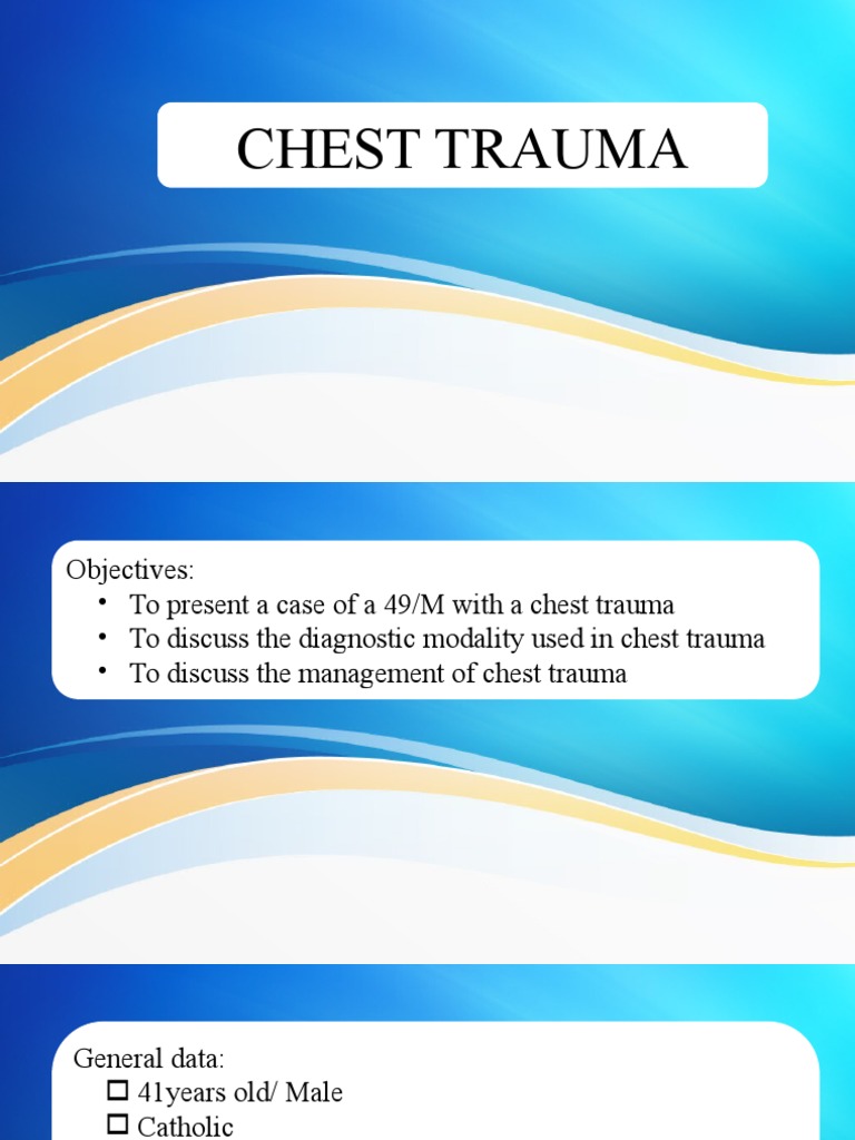 Management of Chest Trauma: A Case Report on Diagnostic Evaluation and ...