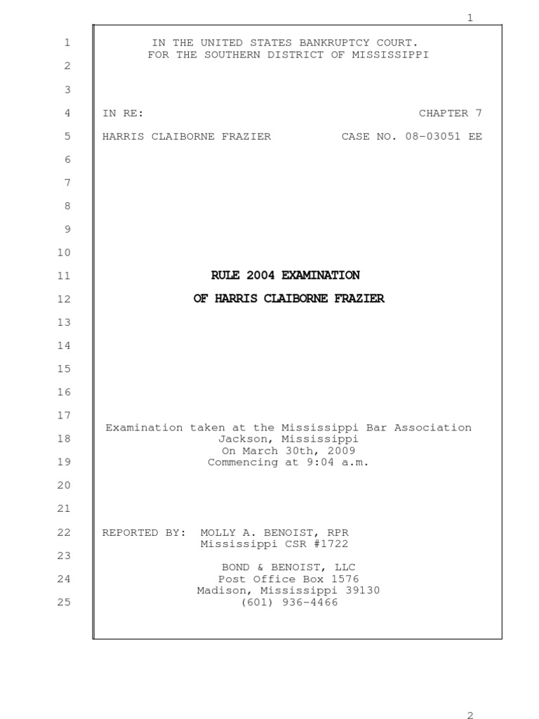 Claiborne Frazier 2004 Exam | PDF | Foreclosure | Real Estate Law