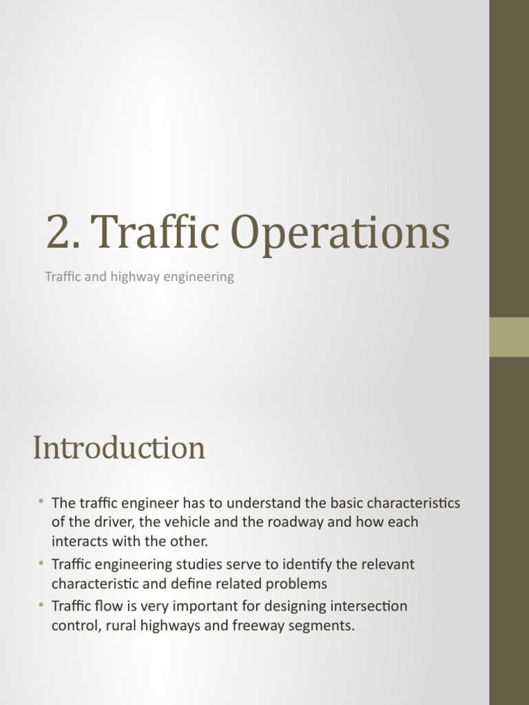 Traffic Operations | PDF | Traffic | Visual Perception