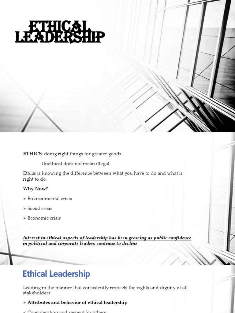 Ethical Leadership | PDF | Leadership | Value (Ethics)