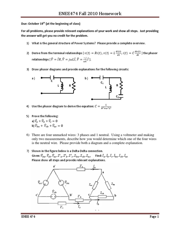 Enee 474 Fall 2010 Homeworks Pdf Electrical Engineering