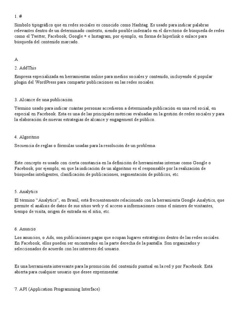 Glosario de Las Redes Sociales | PDF | Blog | Facebook