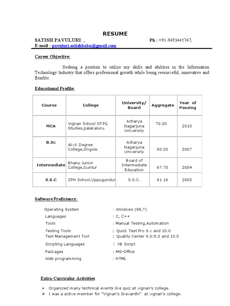 Satish Resume | PDF | World Wide Web | Internet & Web