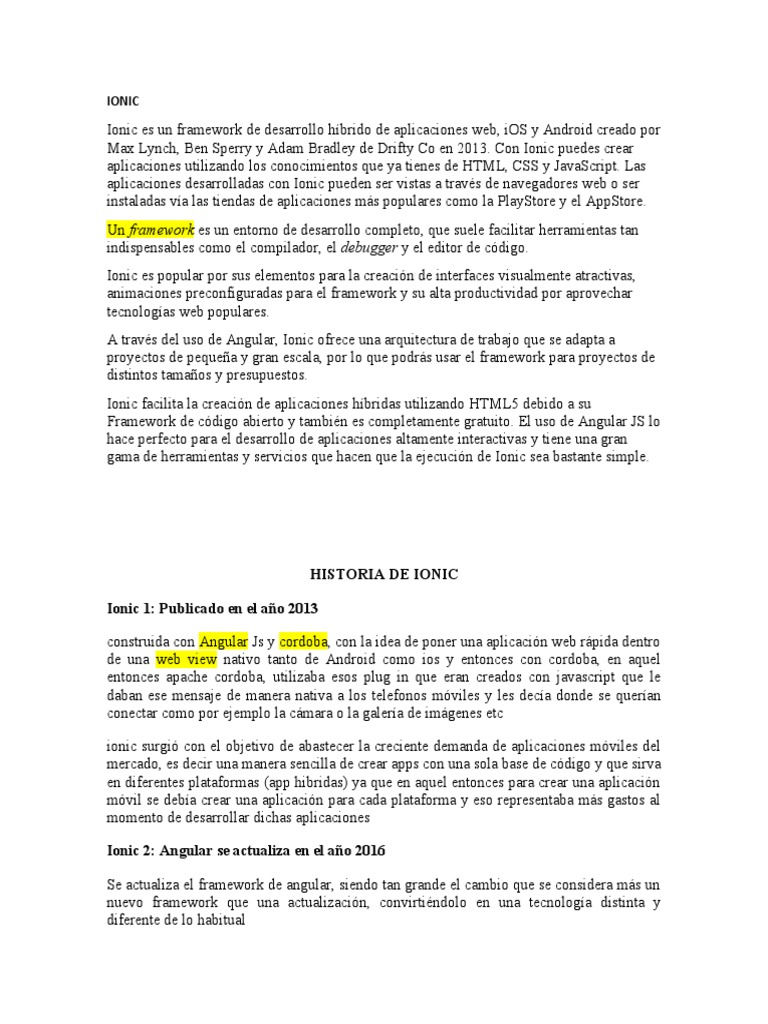 IONIC | PDF | Aplicación movil | Ingeniería Informática