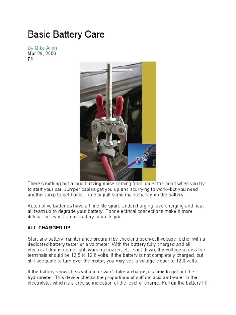 Basic Battery Care | PDF | Battery Charger | Voltage