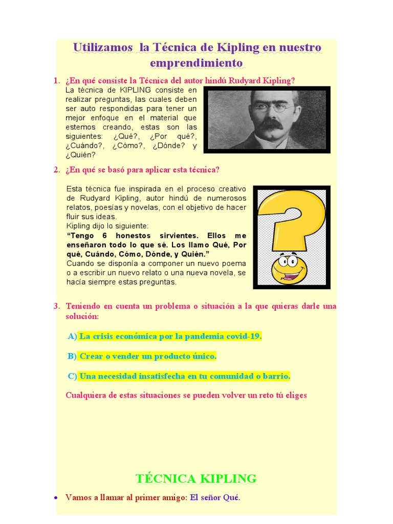Técnica Kipling: Soluciones Creativas | PDF | Rudyard Kipling | Science