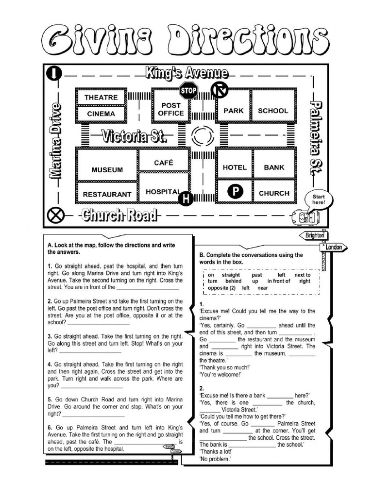 Giving Directions Worksheet | PDF